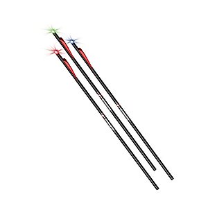Barnett Headhunter Strobe Lighted Crossbow Arrows, 3-Pack of Polycarbonate Half-Moon Nocks, with Multi-Colored Strobe Lights, 22", Black
