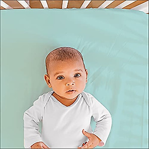 The Peanutshell Fitted Crib Sheet Set for Baby Boys or Girls | Unisex 4 Pack Set | Cactus, Succulents & Pastel Green