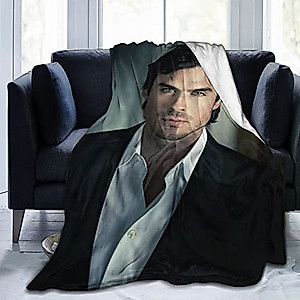 Ian Somerhalder Blanket Super Soft Lightweight Fleece Thermal Blanket All Season for Bed Couch Living Room Air Conditioning Blanket