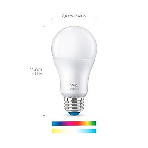 WiZ Connected 60W A19 LED Smart Light Bulbs - Connects to Your Wi-Fi - E26 Smart Bulb - Control with Voice or App + Activate with Motion - Matter Compatible - 4 Pack