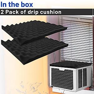 Sgran 2 Pack Air Conditioner Drip Cushions, 23.6 x 15.7 Inch Air Conditioner Top Pad AC Rain Cover Window AC Removable Foam Mat for Stop Dropping Noise of Water Drpping onto Your AC