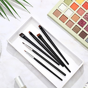 Potchen 30 Pcs Eyeliner Brush Set Gel Angled Eye Liner Brush Fine Flat Slanted Eyebrow Brushes Define Brow Brushes Thin Makeup Brushes Tool for Women Girls Salon Beauty Cosmetic Esthetician Supplies