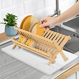 HCFQ Stone Drying Mat for Kitchen Counter,Quick Drying Diatomaceous Earth for Tableware Mat,18x14in Ultra Absorbent Fast Dry Non-Slip Heat Resistant Eco-Friendly Stone Dish Drying Mat( Marble Pattern)