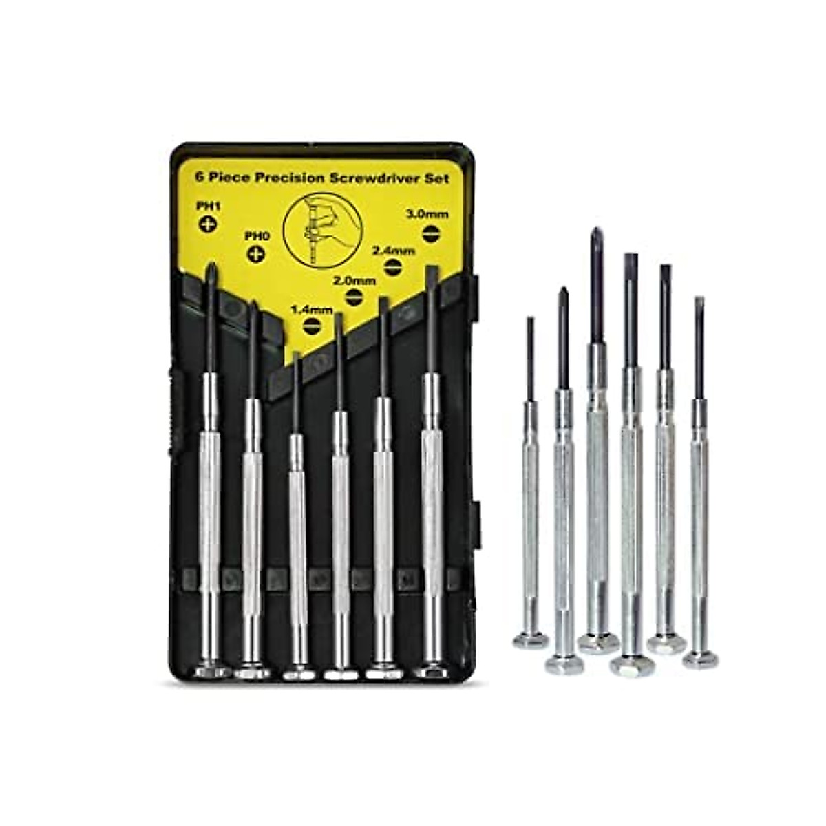 TUOYUANPU 6PCS Mini Screwdriver Set, Eyeglass Repair Kit Screwdriver，Precision Repair with 6 Different Sizes Flat head and Philips Screwdriver Sets,Ideal For Watch, Electronic Repairs