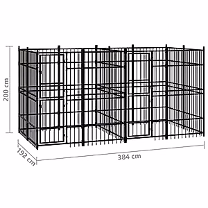 loibinfen Outdoor Heavy Duty Dog Kennel, Steel Dog Playpen,78.7" Height Portable Dog Fence, Dog Crate Cage Kennel Outdoor Dog House, Dog Exercise Pen for Small/Medium/Large Dogs, 79.3 ft²
