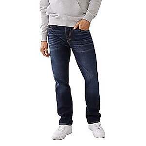 True Religion mens Ricky Straight Leg Jeans, Muddy Waters, 36W x 32L US