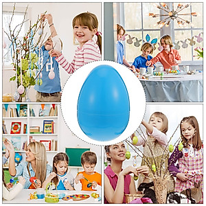 Zerodeko Plastic Easter Egg, Jumbo Eggs Empty Fillable Egg Shaped Storage Box Decorative Container Holder Treat Packaging Supplies for Candy, Cookie, Party Favors (12 x 8.5in, Blue)