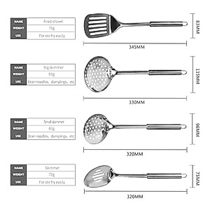 Classic 13 Pcs Stainless Steel Kitchen Utensils Spoon Skimmer Shovel Spatula Meat Fork Whisk Cooking Utensils Tableware