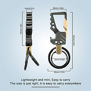 Exsun 2pcs Keychains, Key Chains for Carabiner Keychain Car Key chain Bottle Opener Keychain for Men and Women (Gold+Silver)