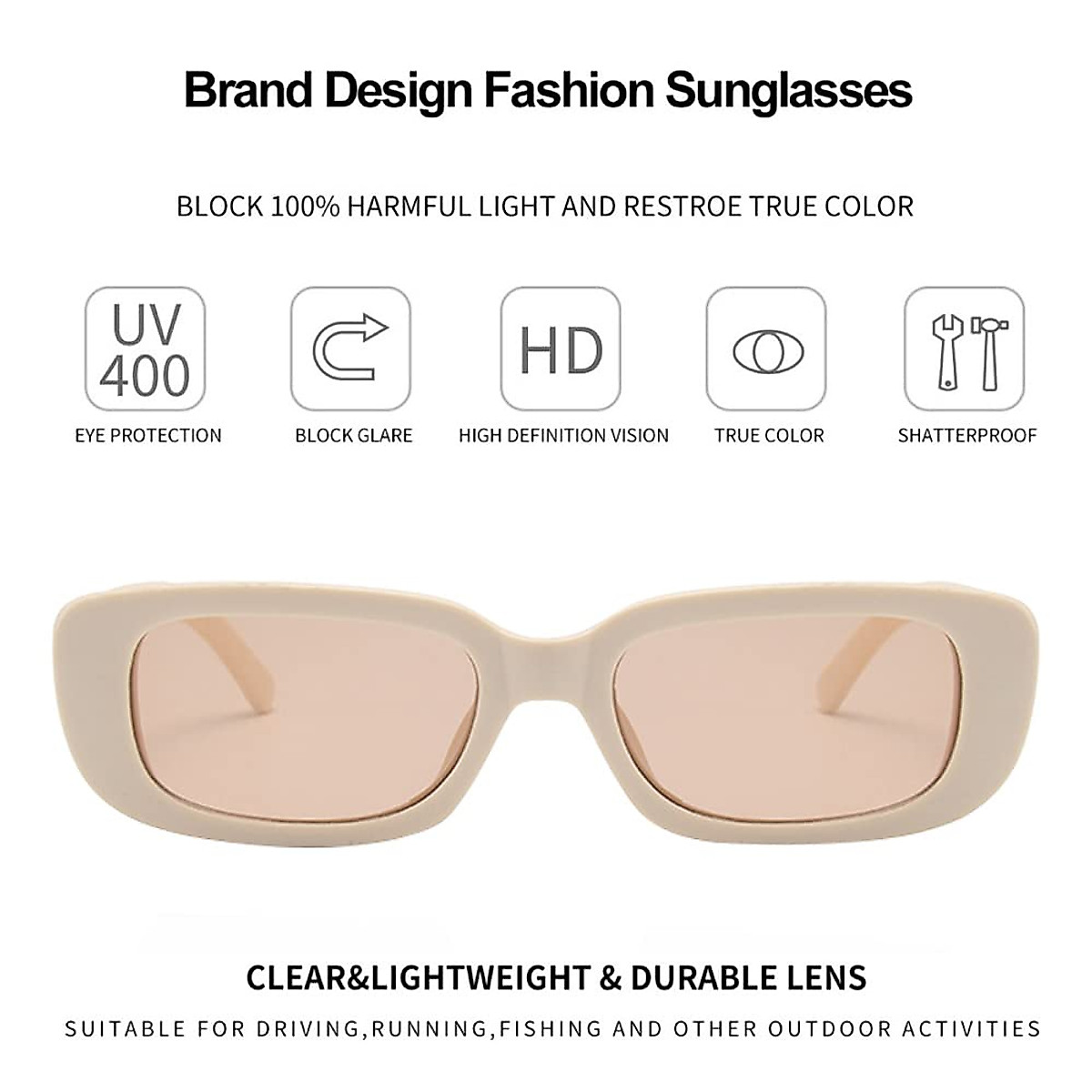 BOJOD Trendy Rectangle Sunglasses for Women Men green Chunky Frame 90s Y2K Rectangular colored bulk Sunglasses