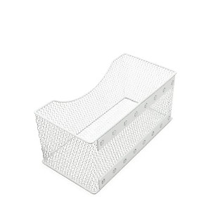 YBM HOME Mesh Magnetic Storage Basket Organizer with Extra Strong Magnets Holds Your Whiteboard and Locker Accessories, Perfect as Marker and Pencil Holder for Office, (1, Large) White