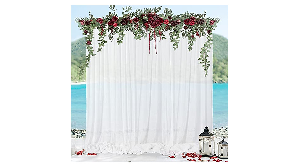 Elegant White Chiffon Wedding Backdrop - 10ft x 10ft