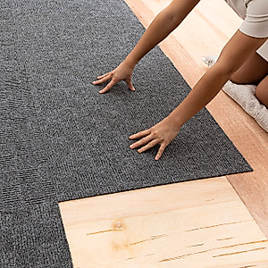 Mohawk Home 24" x 24" Indoor/Outdoor 0.25" Pile Height, Peel and Stick Carpet Tile, Grey Polyester, (Pack of 15) (60 sqft/Box)