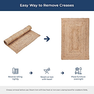 Raha Looms London Entryway Rug - 2x3 Rug, Natural Golden Jute Rug Entry Rugs for Inside House, Indoor Rugs for entryway, Earthy Boho Chic Entry Rug, 2 x 3 Rug, 2x3 Rug Non Slip