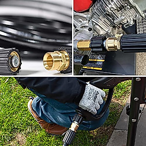 YAMATIC Pressure Washer Adapter Set Quick Connect Kit, M22-14mm to 3/8" Quick Connectors, 5000 PSI Pressure Couplers Fittings for a Pressure Washer, Hose, and Gun - 5 PCS