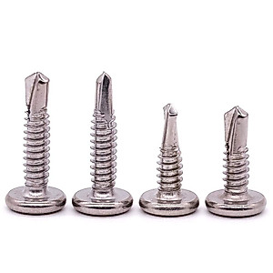 #12 x 3/4" Flat Socket Head Self Tapping Screws Sheet Metal Screws 50 of Pack, 410 Stainless Steel Self Drilling Screws, Bright Finish