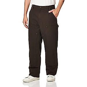 Carhartt Men's Loose Fit Washed Duck Double-Front Utility Work Pant, Dark Brown, 42W x 32L