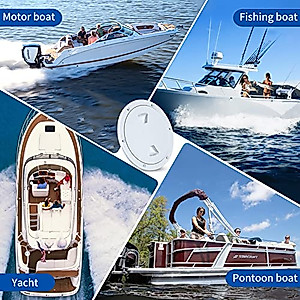 smartmarine Boat Hatch Black 4" 6" 8" Round Non Slip Inspection Hatch w/Detachable Cover for Marine Boat Yacht (4 inch)