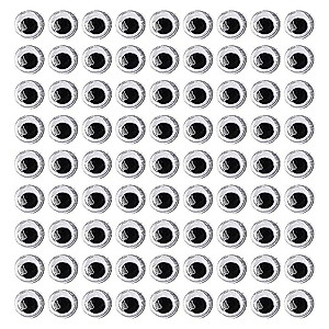 Vivixin Googly Eyes Self Adhesive 300pcs, Black Plastic Wiggle Googly Eyes for Crafts, Wiggle Googly Eyes, Large Googly Eyes Sticker for DIY (12mm)