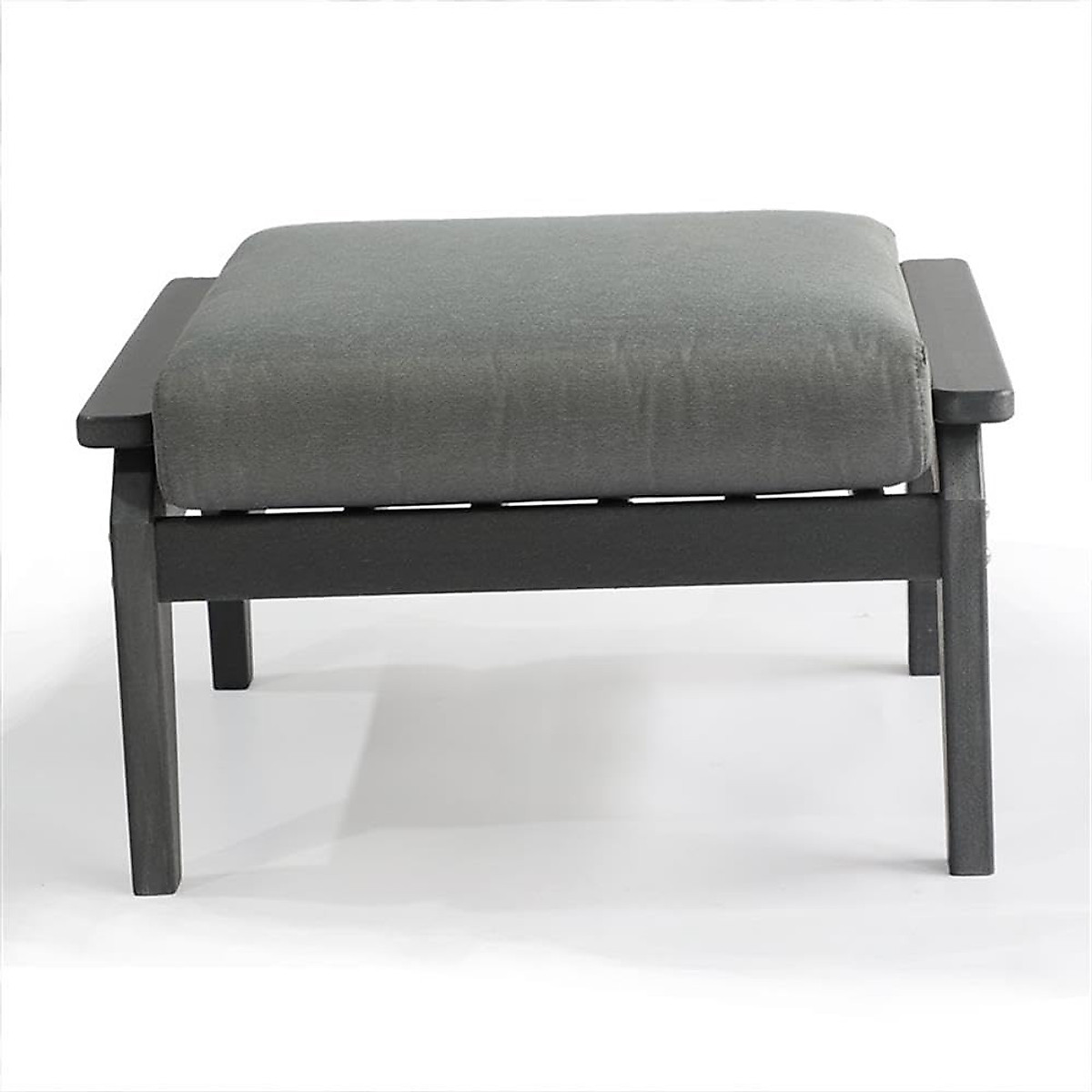 LuXeo Aspen Gray Ottoman with Gray Cushion