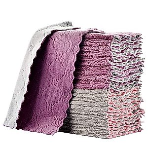 Small Kitchen Towels Dish Towels, 6 x 10 inch, Super Absorbent Multipurpose Dish Cloths, for Furniture Rags, Kitchen Cloths, Tableware Quick-Drying Towels，Reusable Cleaning Cloths, (11PCS)