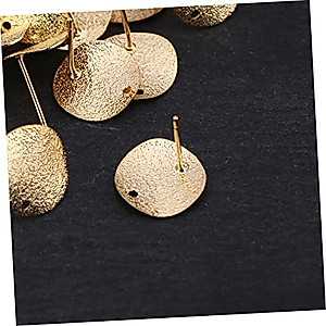 EXCEART 3sets Elegant Alloy Flat Earrings with Holes for Women Small Ear Jewelry Decor in Golden Tone 20pc*3
