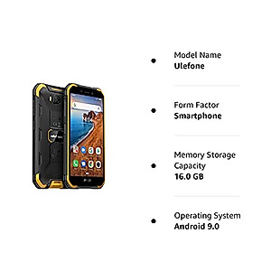 Ulefone Rugged Smartphone Unlocked, Armor X6 (2022) IP68 Waterproof Cell Phone, 5.0 inch, Android 9.0 2GB+16GB, 4000mAh Battery, Global 3G Dual SIM, LED Light, Face ID Compass+GPS Shockproof (Orange)