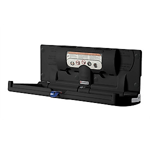 Foundations 100-EH-BP-02 Classic Horizontal Baby Changing Station with Backer-Plate, Includes Safety Straps and Liner Dispenser, Easy to Clean & Install, Made in The USA (Black)