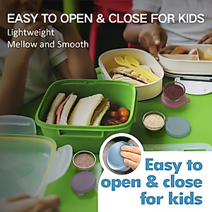 VOLCANOES CLUB Salad Dressing Container To Go - 7×1.3oz Mini Glass Food Storage Condiment Containers with Silicone Lids - Small Sauce Cups for Lunch Box Meal Prep - Leakproof Reusable School Work Trip