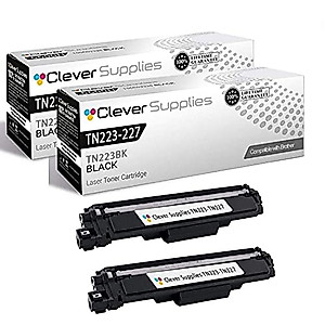 CS Compatible Replacements for Brother TN-223 TN-227 TN223 TN227 High Yield (Black, 2-Pack) with Chip