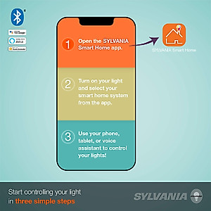 SYLVANIA SMART+ Bluetooth Clear Filament Soft White A19 LED Bulb, Compatible with Alexa, Apple HomeKit and Google Assistant, 1 pack