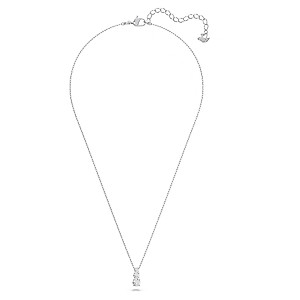 SWAROVSKI Stilla Attract Trilogy Round Pendant Necklace - Women's White Round Crystal Pendant with Rhodium Plated Chain