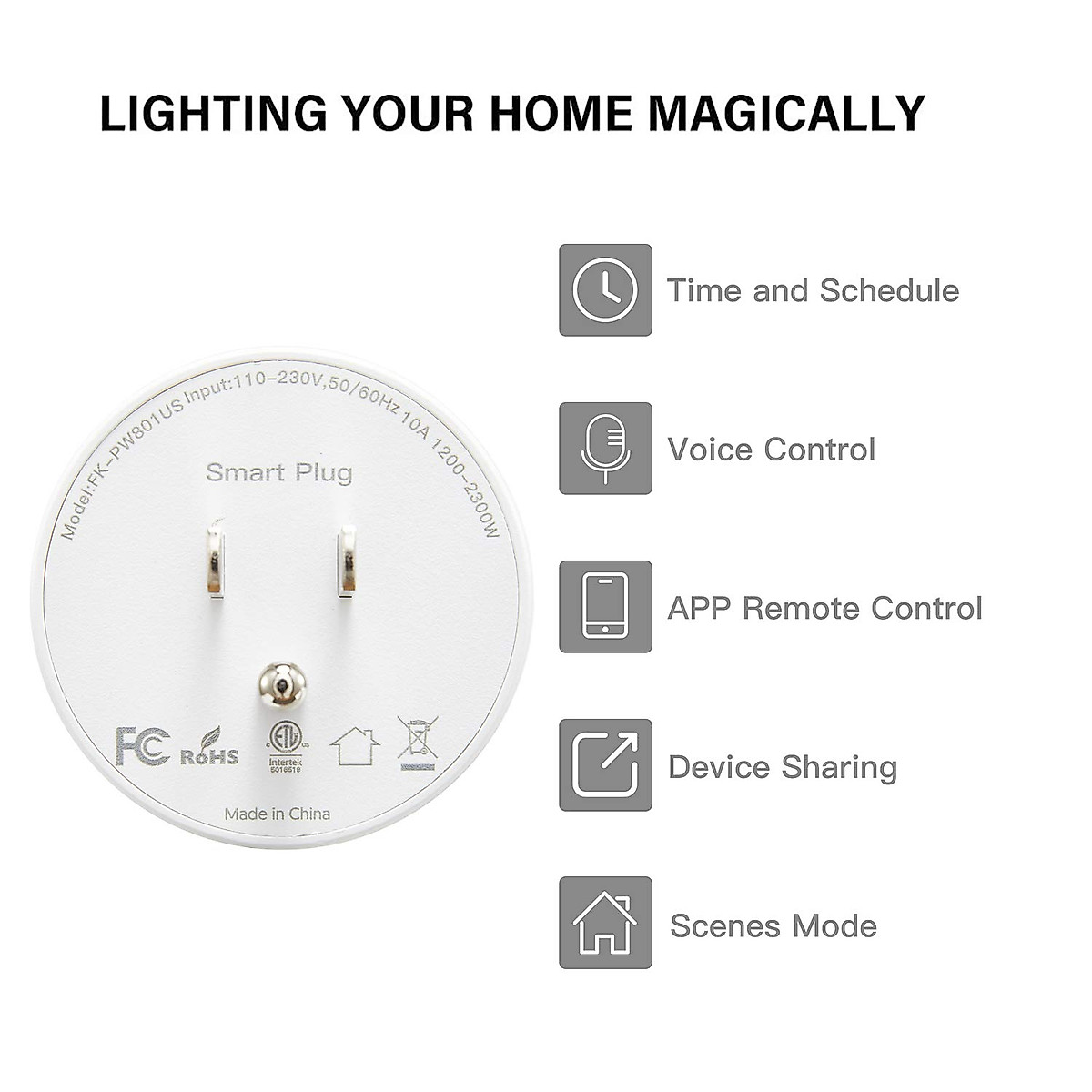 FRANKEVER Mini Smart Plug,WiFi Outlet Works with Alexa Google Assistant, No Hub Required, ETL and FCC Listed Only 2.4GHz WiFi Enabled Remote Control WiFi Smart Socket