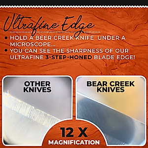 Bear Creek Knives | Antero 8" Kiritsuke Chef Knife | UltraFine 3-Step-Honed Blade | 440c Stainless Steel | Double-Beveled Cutting Edge | Rosewood Handle