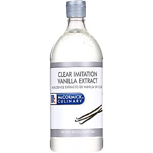 McCormick Culinary Clear Imitation Vanilla Extract, 32 fl oz - One 32 Fluid Ounce Bottle of Clear Vanilla Flavoring for Baking, Perfect in Baked Goods, Frostings, Custards and Desserts