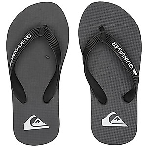 Quiksilver Boy's Molokai Kids Flip Flop Youth Sandal, Grey 1, 4 Big