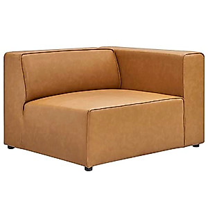 Modway Mingle Vegan Leather 2-Piece Sectional Loveseat in Tan