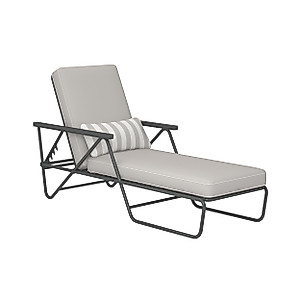 Novogratz 88063CWG1E Poolside Gossip Collection, Connie Outdoor Chaise Lounge, Gray