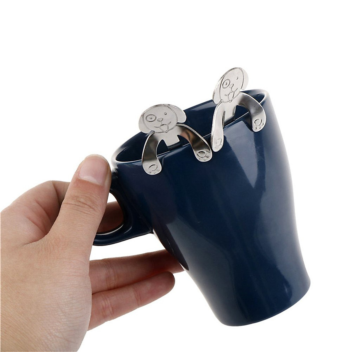 Haishell 4 Pcs Cat Coffee Spoon Stainless Steel Dog Dessert Spoon Drink Spoons Mixing Spoon Milkshake Spoon Tableware Kitchen Supplies,Silver