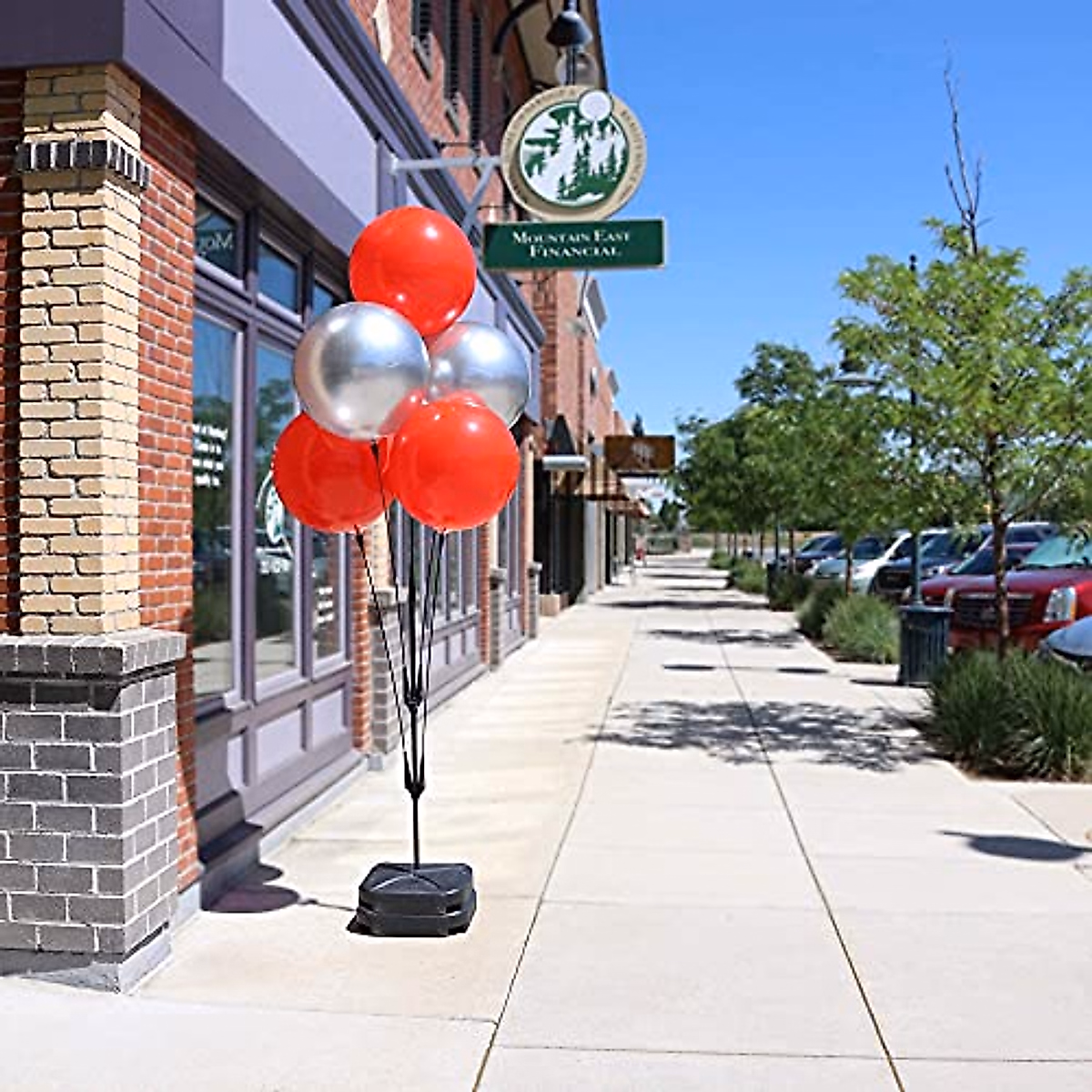 DuraBalloon - Weatherproof Reusable Balloon Cluster Pole Kit - Helium Free Plastic Outdoor Balloons