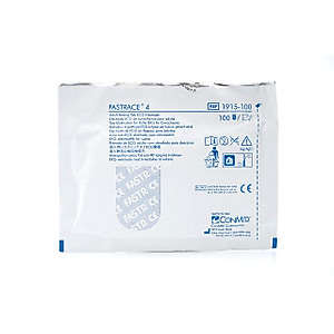 ConMed 1915-100 Fastrace 4 Adult Resting Tab ECG Electrode, Conductive Adhesive Gel, Latex-Free, Pack of 1000