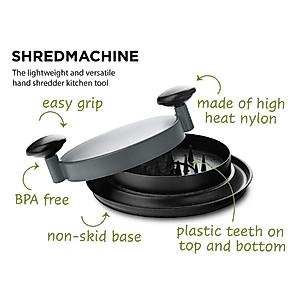 GARENT Chicken Shredder, Alternative to Bear Claws Meat Shredder, Meat Shredding Tool with Handles and Non-Skid Base Suitable for Pulled Pork, Beef and Chicken-Dishwasher Safe (Black)-1