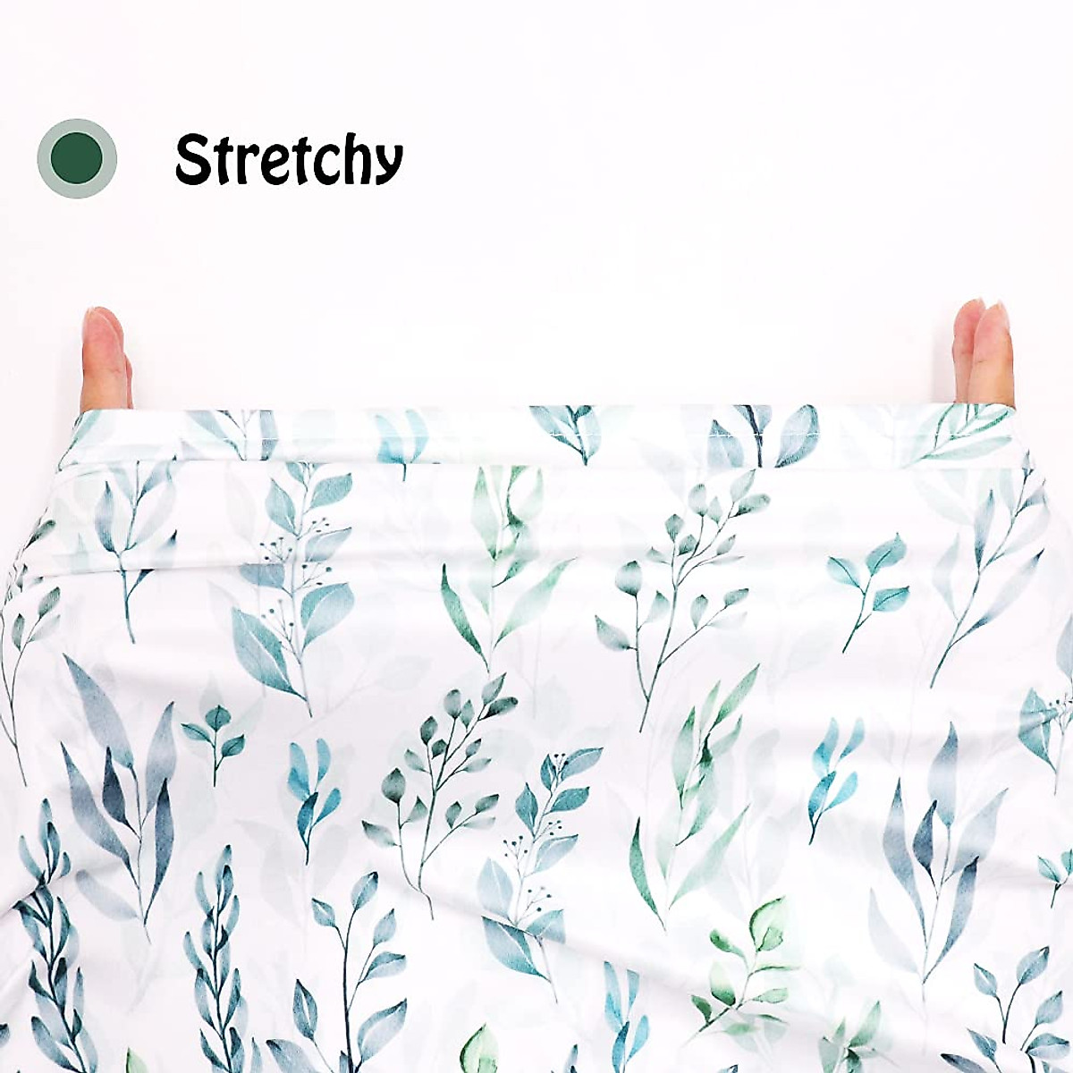 DILIMI Baby Car Seat Cover Green Leaf, Breastfeeding Cover Soft Breathable Infant Carseat Canopy Multifunctional Cover for Stroller/High Chair/Shopping Cart/Car Seat Canopies