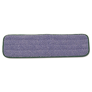 Microfiber Wet Mopping Pad, 18 1/2" x 5 1/2" x 1/2", Green, 12/Carton