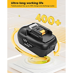 COOMYXIN Genuine Capacity 4 Pack 5Ah 18V Battery Replacement for Makita 18v Battery - Real Capacity Lithium Ion Batteries Compatible with All Makita 18V Cordless Power Tools