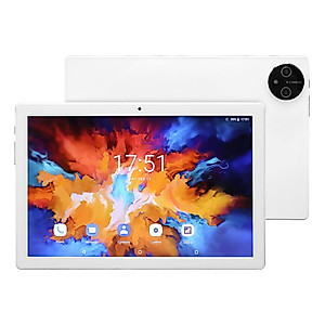 Honio 2 in 1 Tablet PC, MT6755 Octacore RGB Keyboard 512GB Expandable 10.1 Inch Tablet US Plug 100‑240V (White)