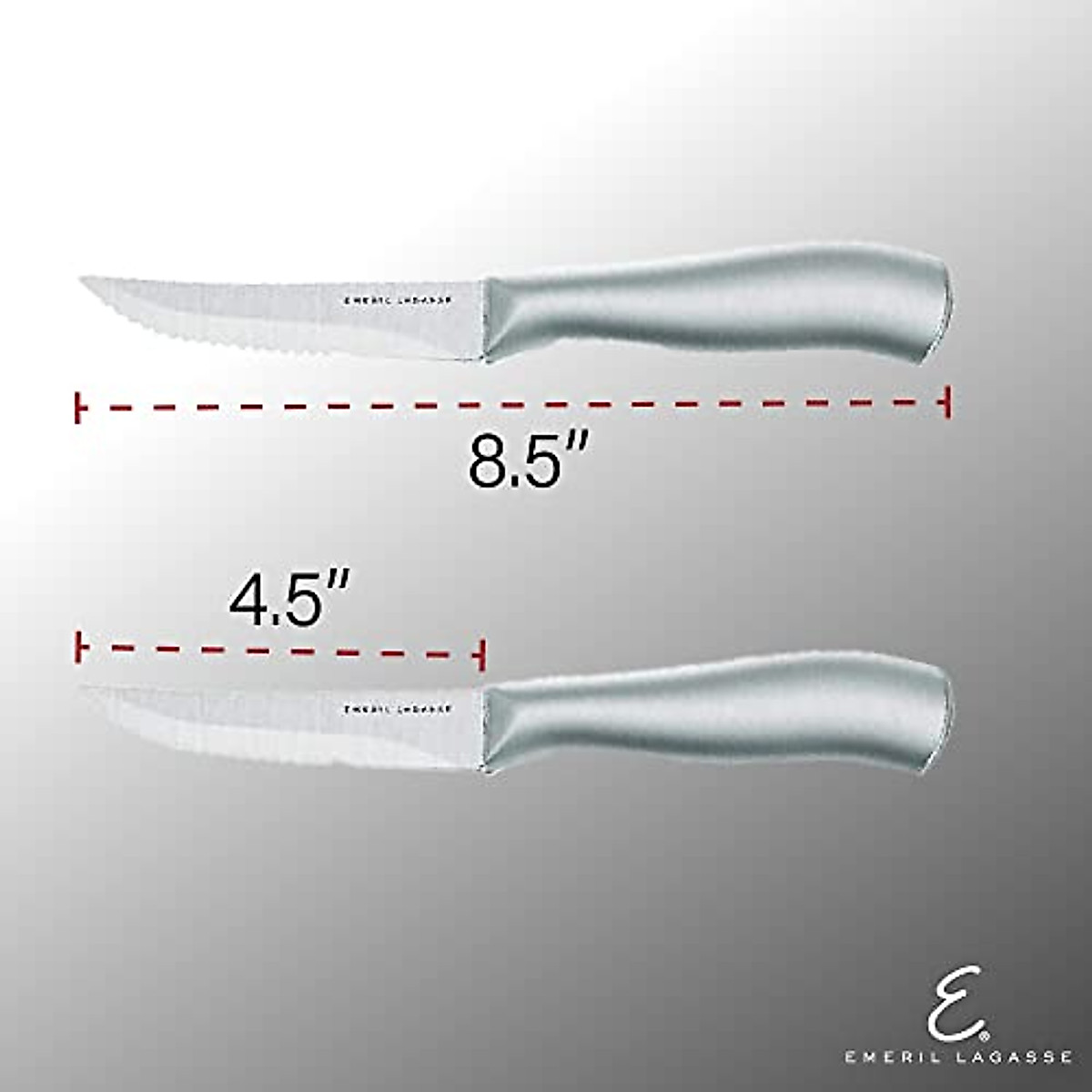 Emeril Lagasse 4-Piece 4.5” Stainless Steel Steak Knife Set - Slice Effortlessly through Fruits, Meats, & Veggies