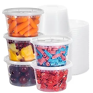 BESTYTY Deli Containers With Lids (24 Pack, 16 oz) Soup Containers Microwavable, Non Spill, Reusable BPA-Free Plastic Storage Containers For Soups, Snacks, Salads