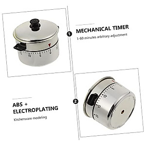 Yardwe 60 Timer Mechanical Rotating Alarm Sound Down Tools Game Kitchen Alarm Clock Cooking time Reminder Alarm counters Work Tools Alarm for Baking Plating Clockwork Portable to Rotate