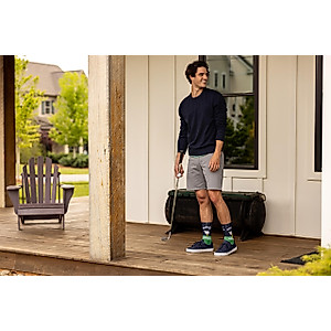 K. Bell Socks mens Sports and Outdoors Fun Novelty Crew Casual Sock, Fishing Lures (Khaki), Shoe Size 6-12 US